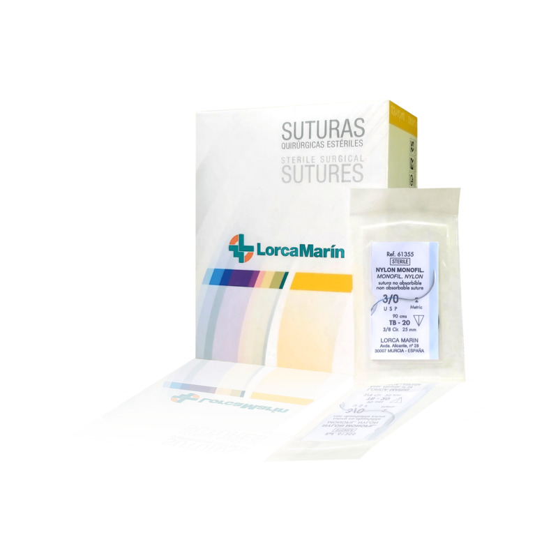 SUTURA NYLON MONOFIL AZUL TC-10 4/0 50 uds - Dentaliberica